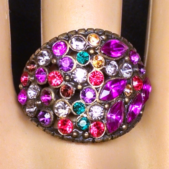 Jewelry | Antique Style Multi Color Shiney Rhinestones Ring | Poshmark